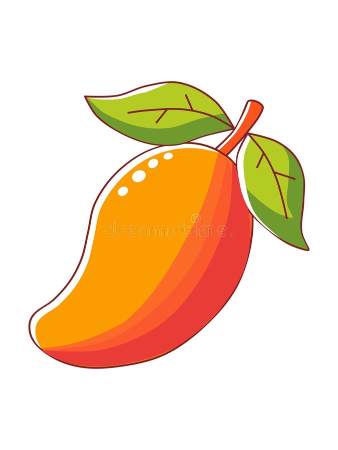 Vector Illustration of One Fresh Mango in Flat and Minimalist Style ...