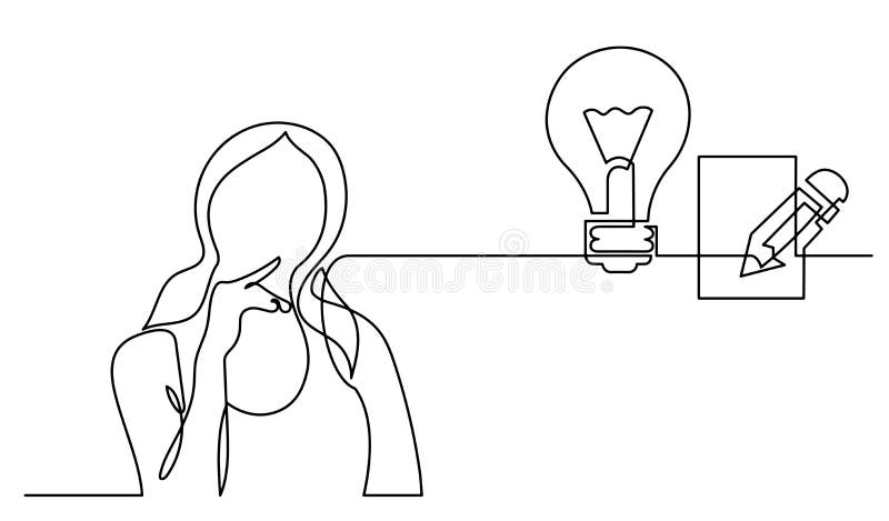 Woman Solving One Line Drawing Stock Illustrations – 481 Woman Solving ...