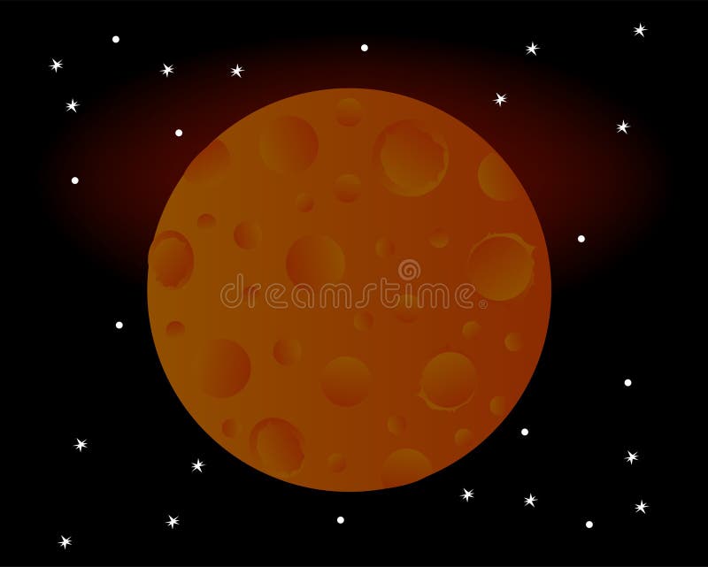 Red Planet Mars on Background Starry Sky Stock Illustration ...