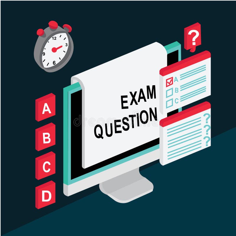 Online Exam Isometric Design Template Design Stock Vector ...