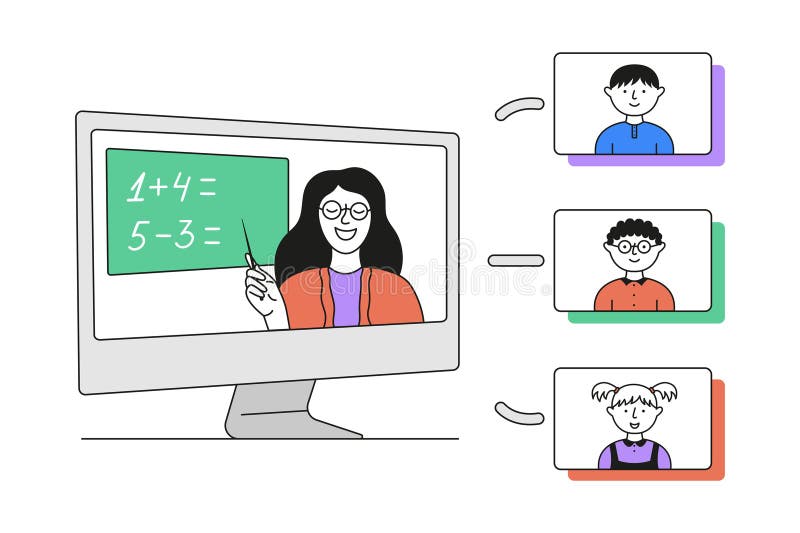 Online School Lesson Stock Illustrations – 33,547 Online School Lesson ...