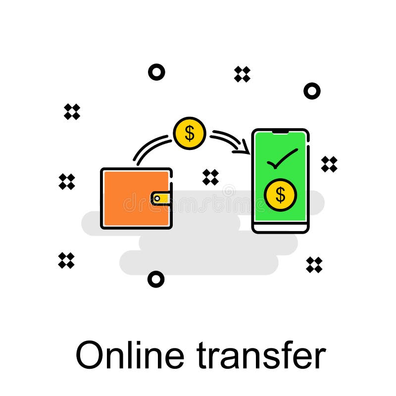 Vector Illustration of Online Transfer Stock Vector - Illustration of ...
