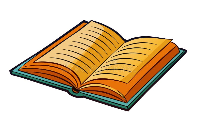 Vector Illustration of an Open Book with Detailed Pages, Symbolizing ...