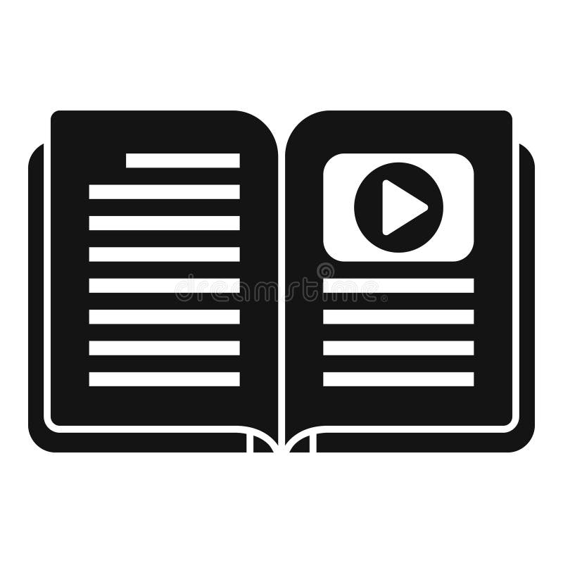 Open Book with Play Button Icon Stock Vector - Illustration of ...