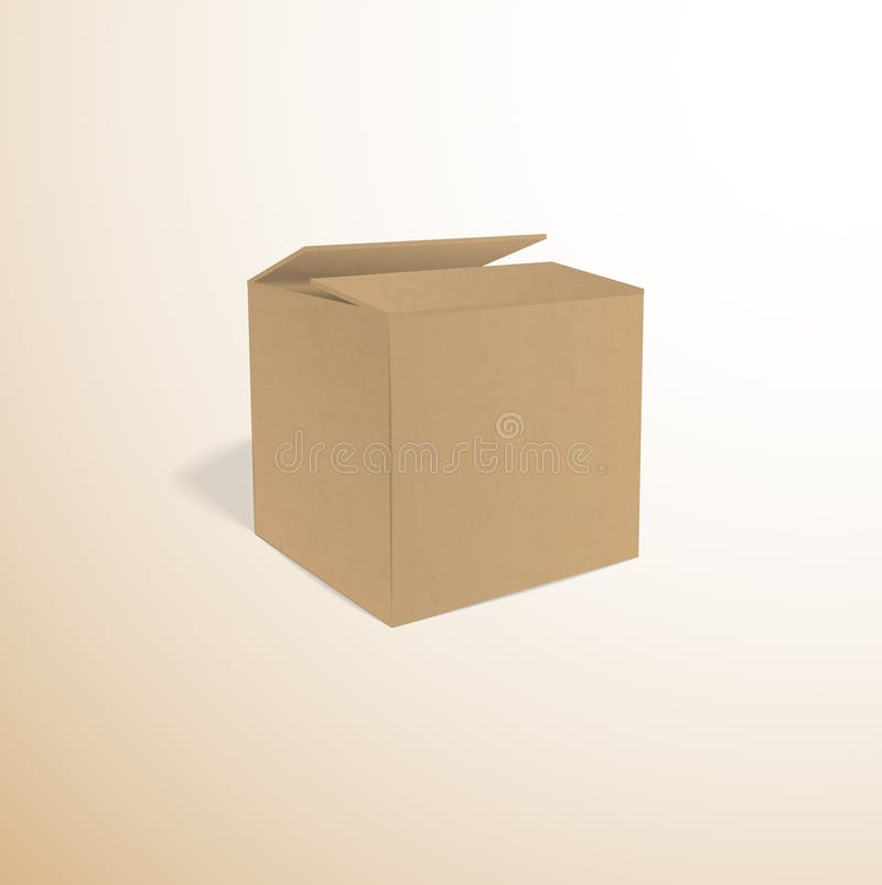Vector Illustration of Open Brown Box Packaging. Vector Illustration ...