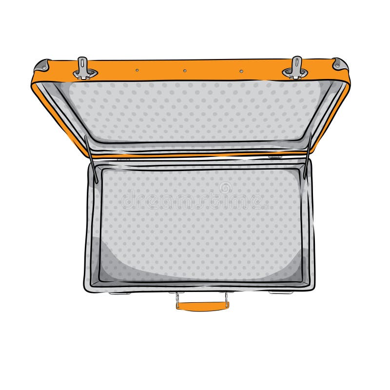 Vector Illustration of Open and Empty Vintage Suitcase Stock Vector ...