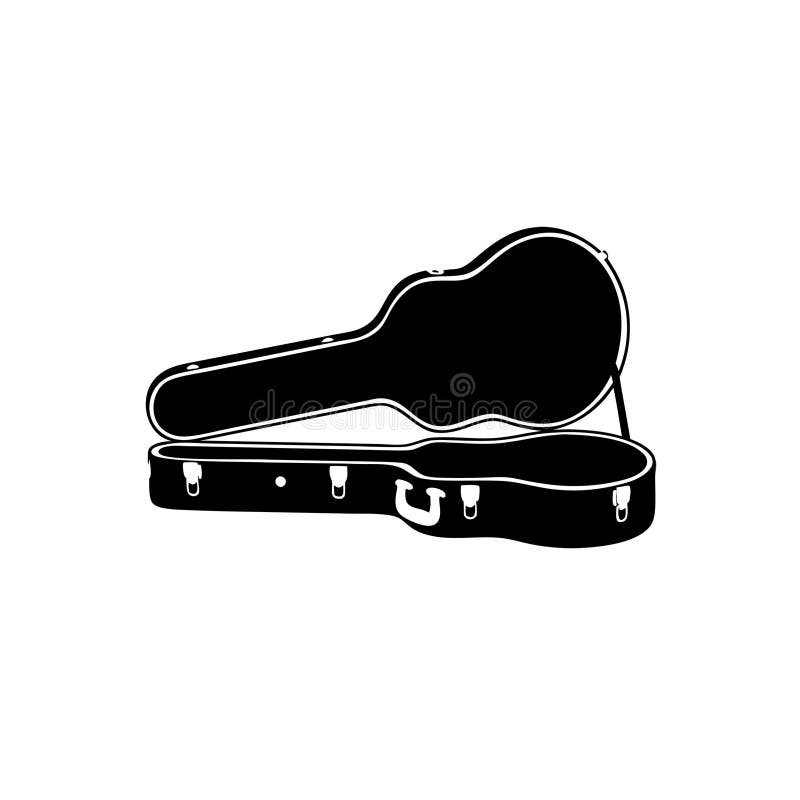 Vector Illustration of Open Guitar Case for Music Instrument Storage ...
