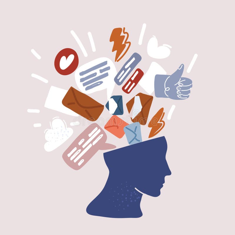 Vector Illustration of Open Head with Information Inside. Knowledge ...