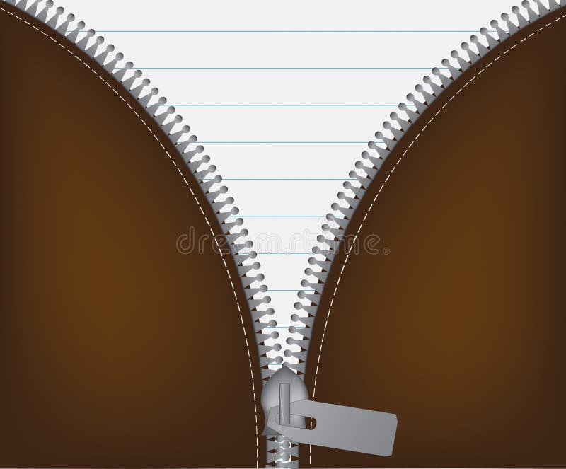 Vector Illustration Open White Metallic Zipper Stock Illustration ...