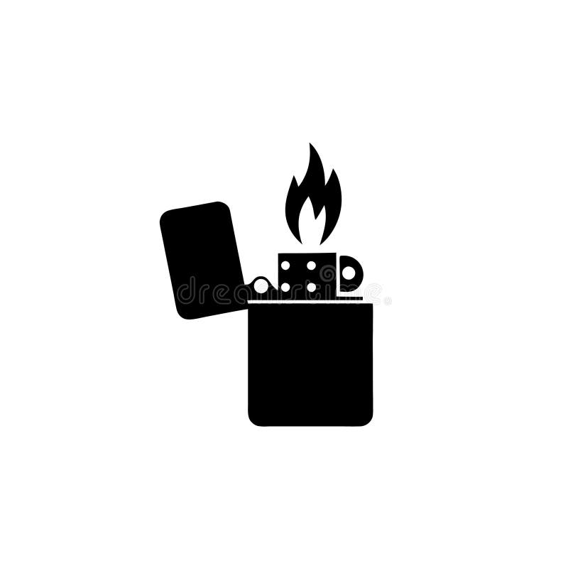 Vector Illustration of Opened Lighter with Flame for Design and ...