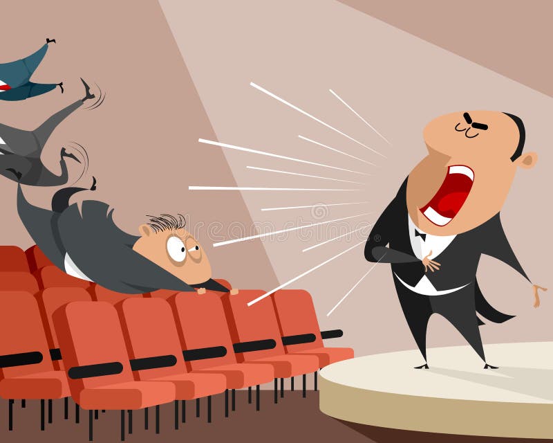 Opera singer on stage stock vector. Illustration of place - 110133922