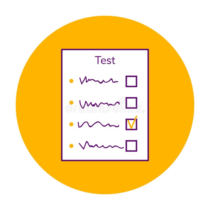 Vector Illustration Orange Round Icon, Test Stock Vector - Illustration ...