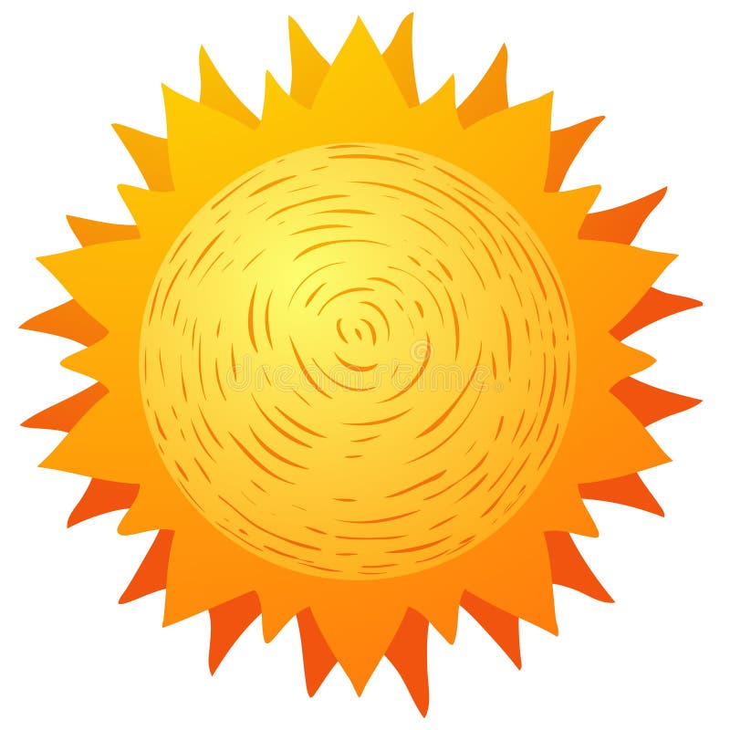 Vector Illustration. Orange Sun on White Background. Stock Vector ...