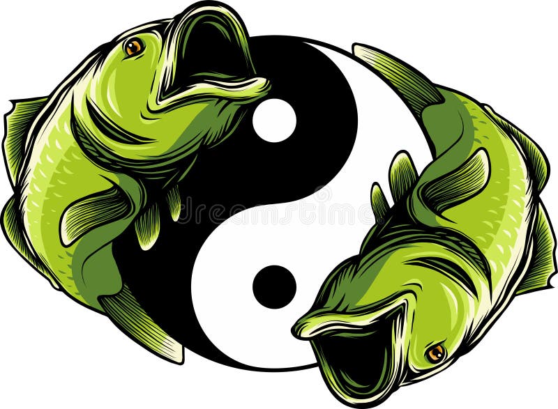 Vector Illustration Oriental Yin Yang Fish Symbol Stock Vector ...