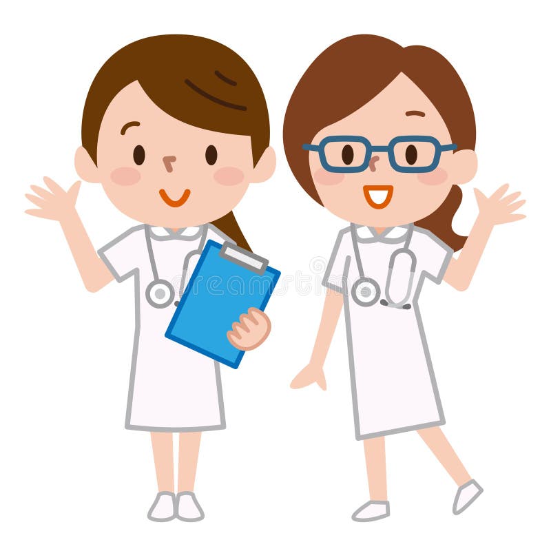 Illustration of two nurses stock vector. Illustration of white - 127904770