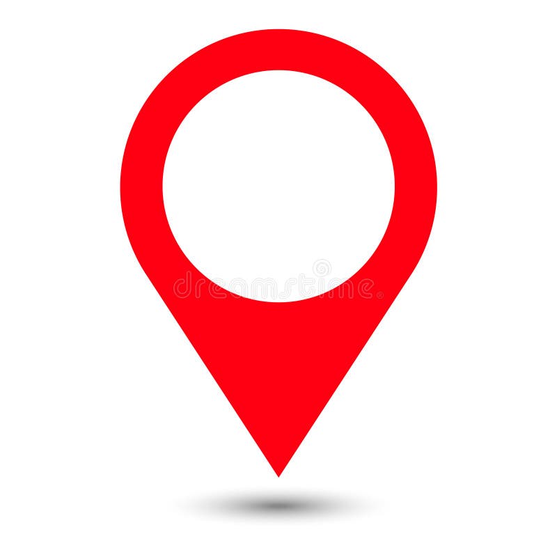 Red Simple Map Pin with Shadow. Stock Vector - Illustration of location ...
