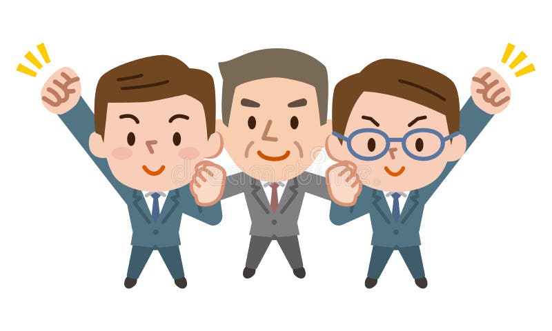Three Men Businessman Team Work Stock Vector - Illustration of smile ...