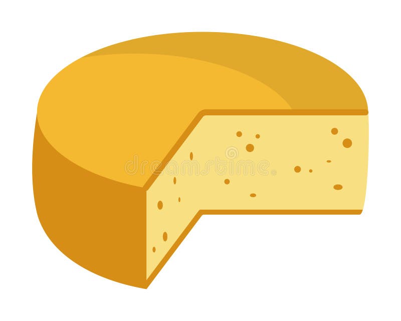 Wheel of Cheese. Vector Illustration Stock Vector - Illustration of ...