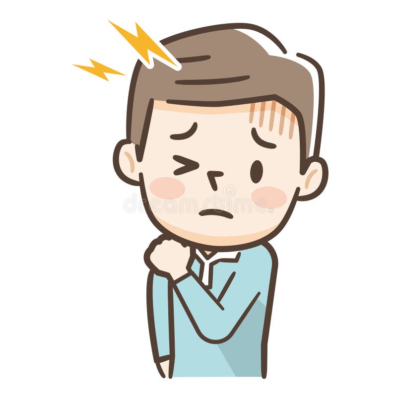 Young Man Suffering from Stiff Shoulders Stock Vector - Illustration of ...