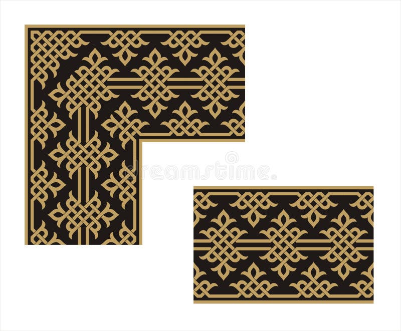 Ornamental Design Pattern on Frame Corner Border, Suitable for ...