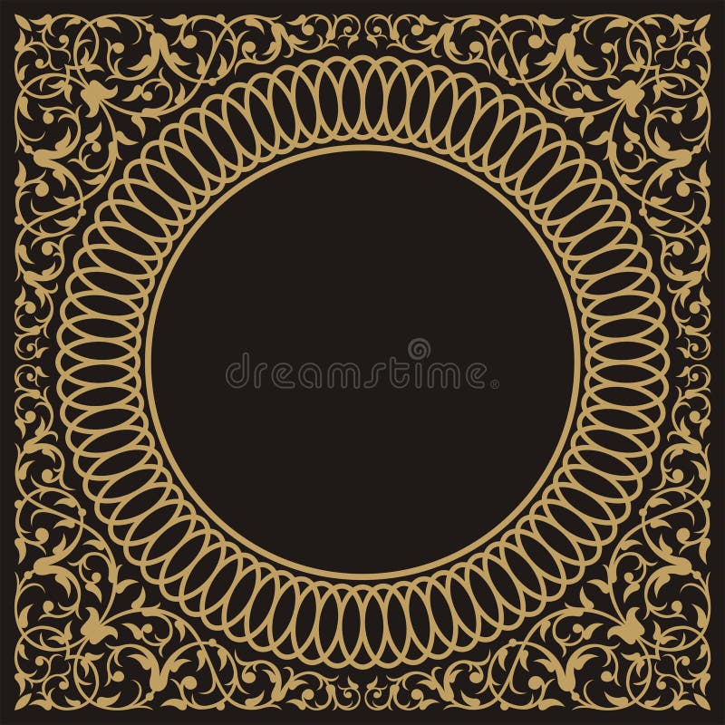 Vector Illustration for Ornamental Design Pattern on Square and Round ...