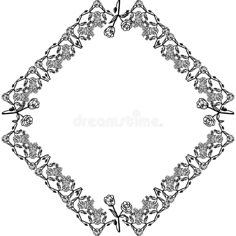 Vector Illustration Ornate Banner with Design Beautiful Flower Frame ...