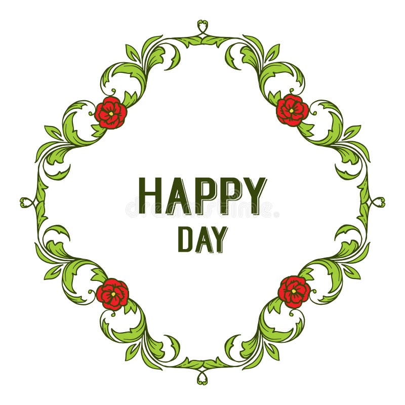 Vector Illustration Ornate Flower Frame for Text Design Happy Day Stock ...