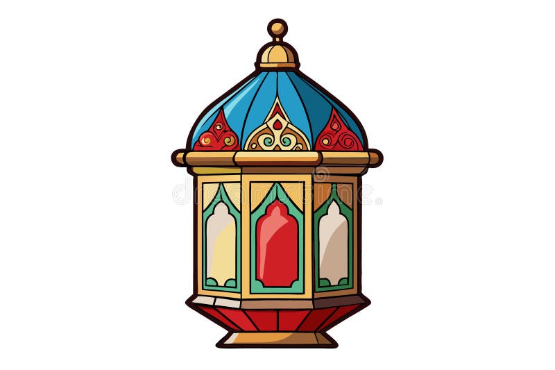 Vector Illustration of an Ornate Islamic Fanous Lantern Featuring ...