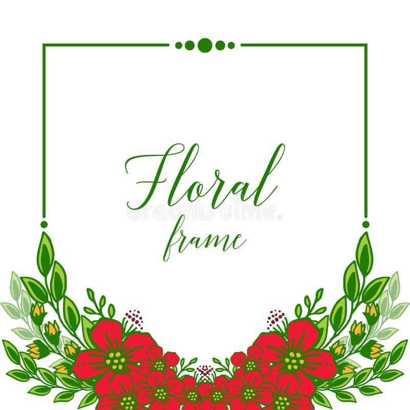 Vector Illustration Ornate Leaf Red Flower Frame Very Beautiful Stock ...