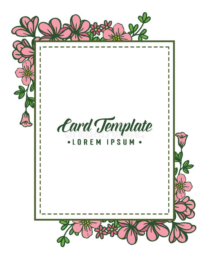 Vector Illustration Ornate of Pink Flower Frame for Writing of Card ...