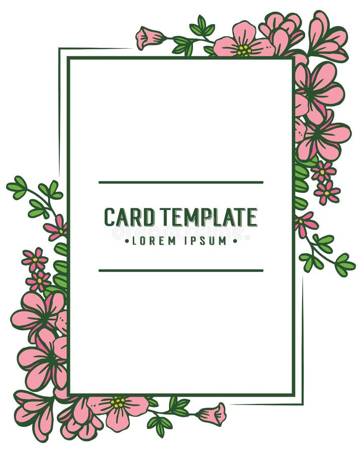 Vector Illustration Ornate of Pink Flower Frame for Writing of Card ...