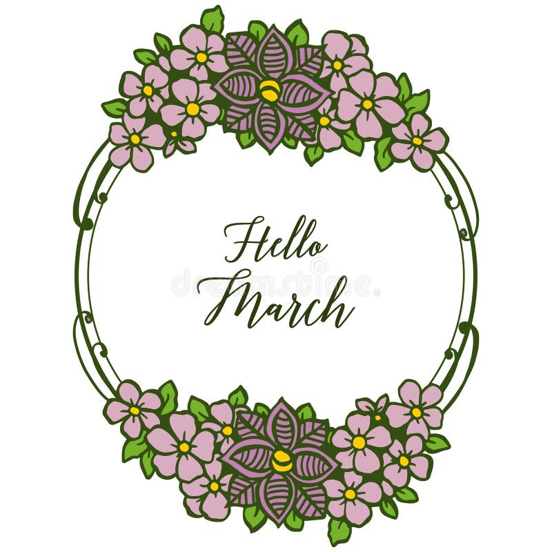Vector Illustration Ornate Wreath Frame for Banner Hello March Stock ...