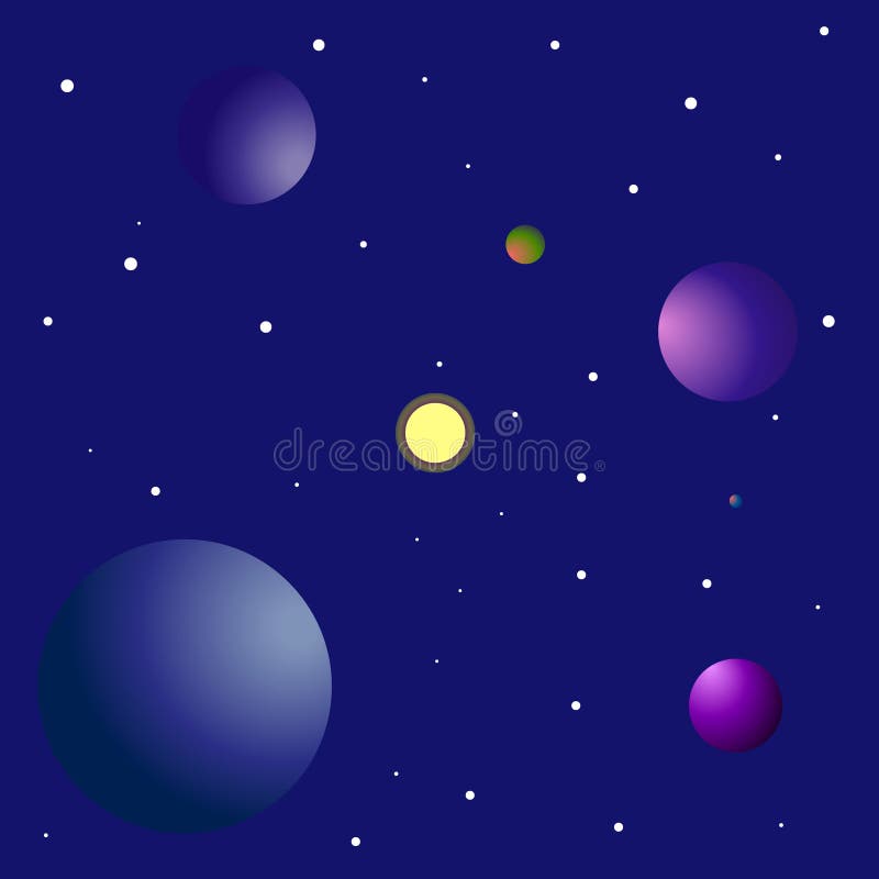 Vector Illustration of Outer Space Stock Vector - Illustration of life ...