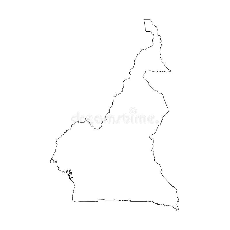 Outline Map Of Cameroon Vector Design Template. Editable Stroke. Stock ...