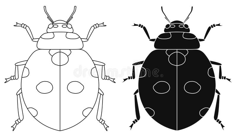 Vector Illustration Outline of Ladybug Stock Vector - Illustration of ... Vector Illustration Outline of Ladybug Stock Vector - Illustration of ...