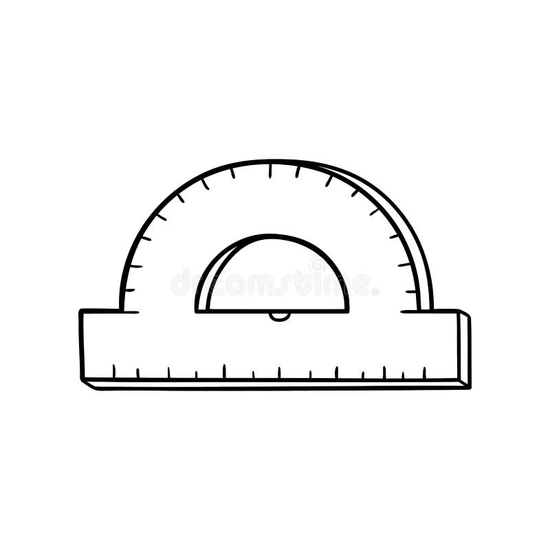 Outline protractor stock vector. Illustration of coloring - 257572417
