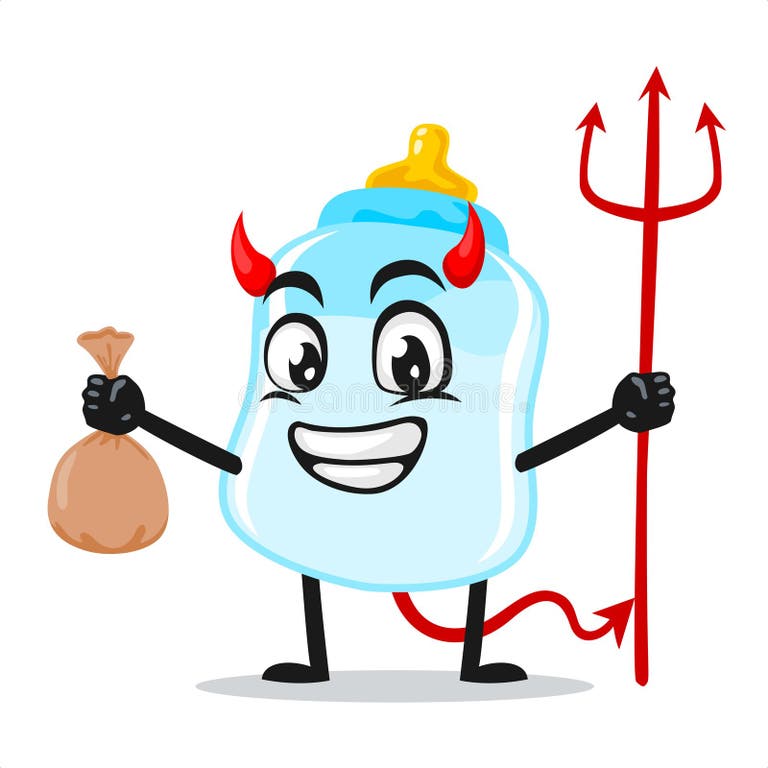 Vector Illustration of Pacifier Mascot or Character Stock Vector ...