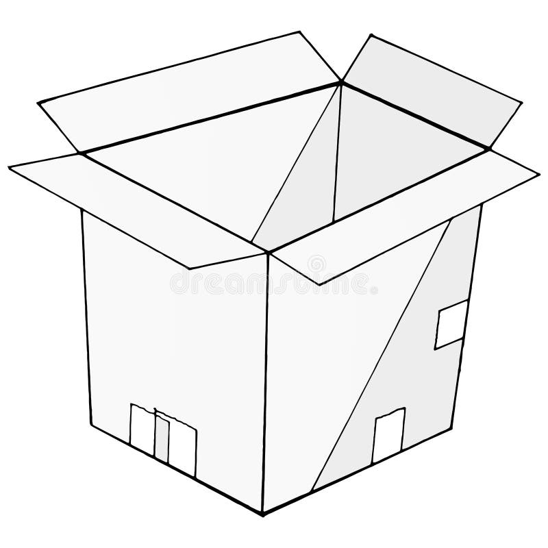 Open Cardboard Box. Vector Illustration of a Packing Cardboard Box ...