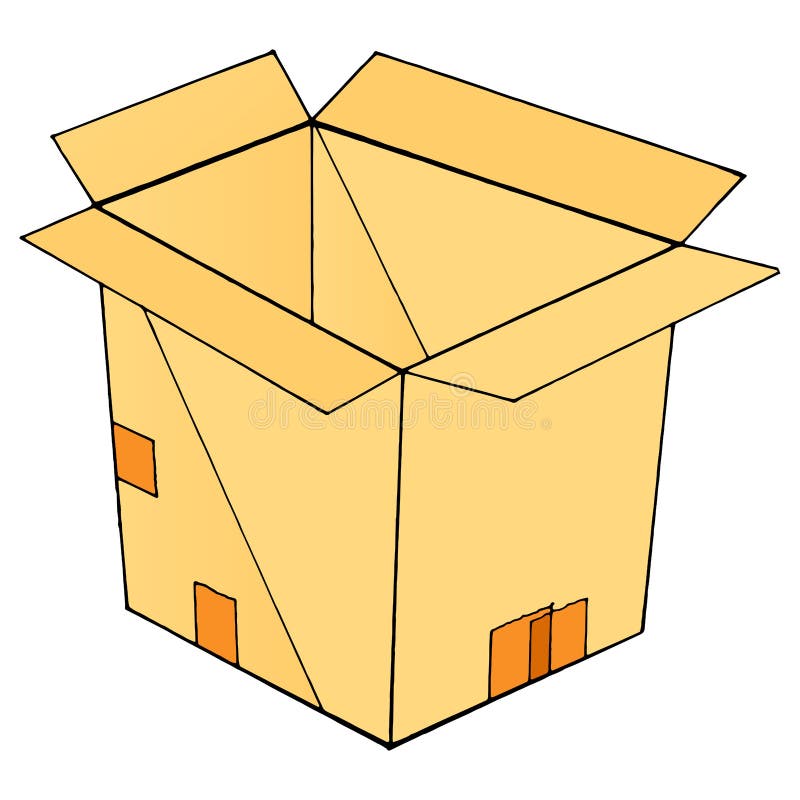 Open Cardboard Box. Vector Illustration of a Packing Cardboard Box ...