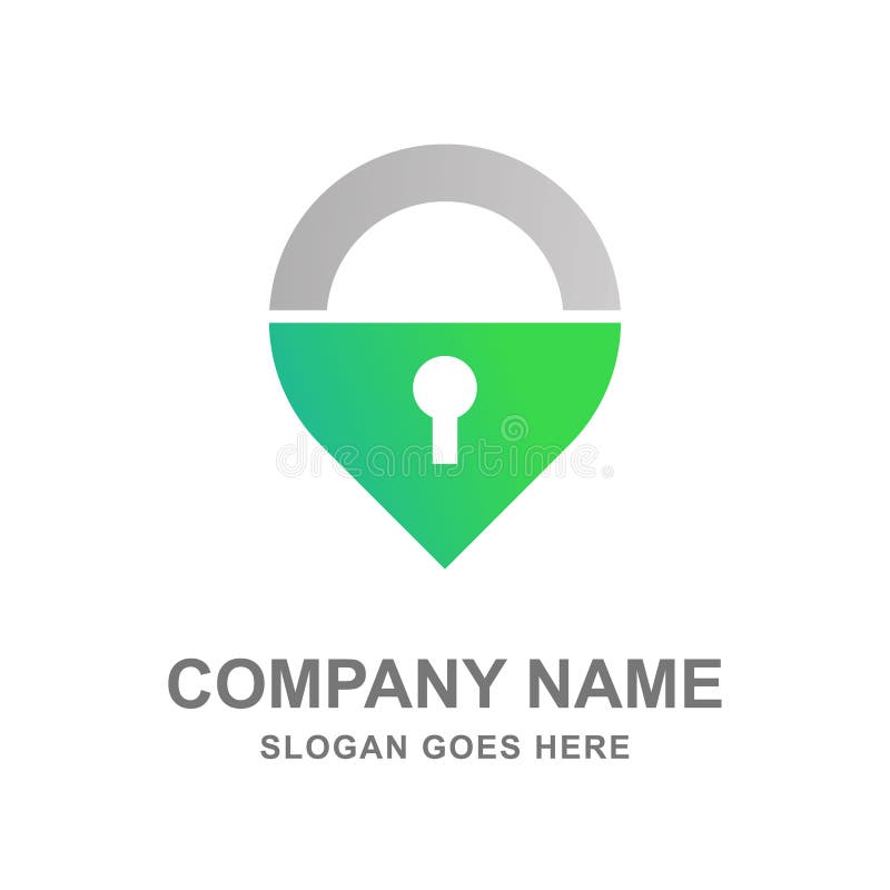 Padlock GPS Key Lock Security Logo Stock Vector - Illustration of logo ...