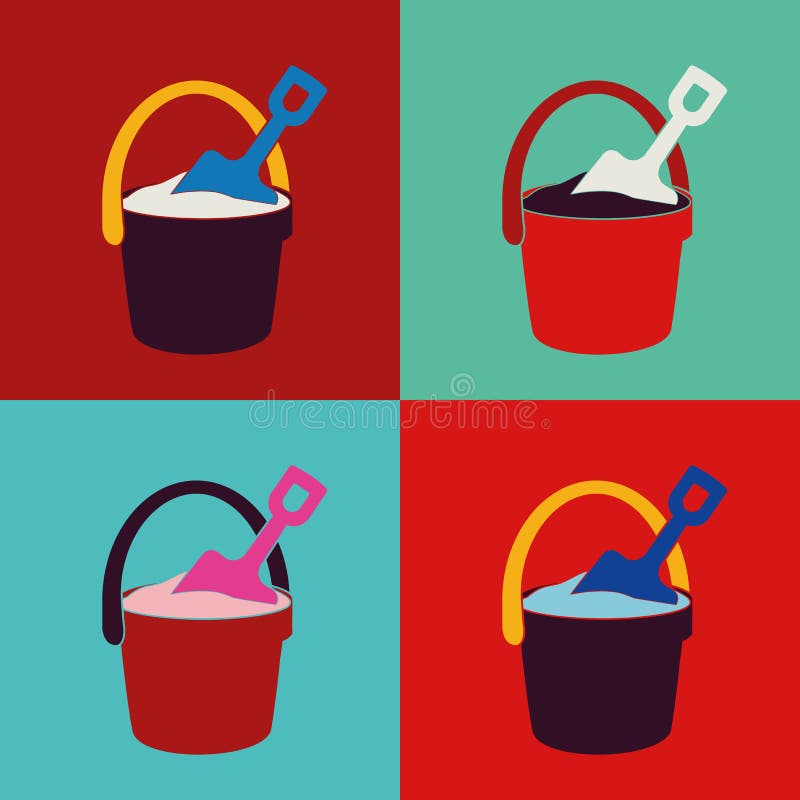 Vector Illustration of Pail and Shovel Toy Set Stock Vector ...