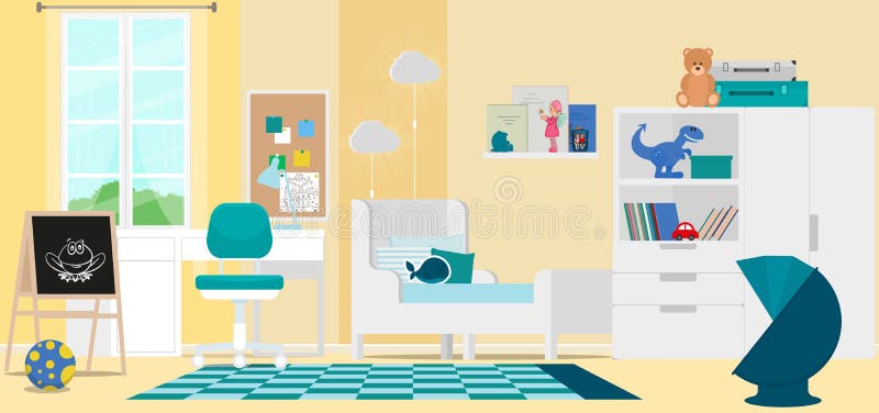 Children`s Interior. Dirty, Cluttered Room in Complete Disarray and ...