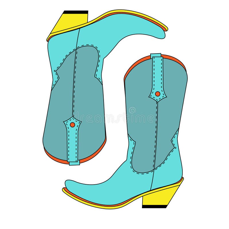 Vector Illustration of a Pair of Cowboy Boots Stock Vector ...