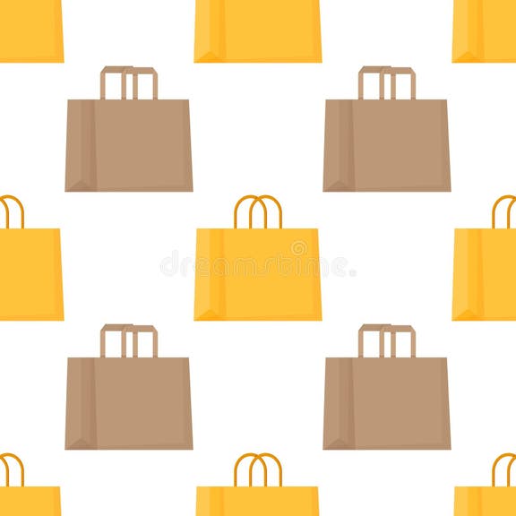 Vector Illustration of a Paper Bag Pattern. Print Shopping for Store ...