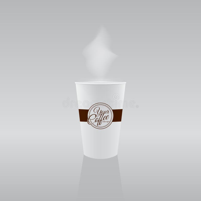 Vector Illustration: Paper Cup with Hot Coffee. Mock Up Design. Stock ...