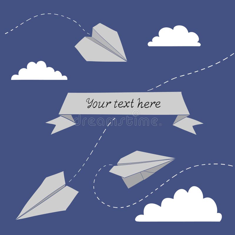 Vector Illustration with Paper Plane Stock Vector - Illustration of ...