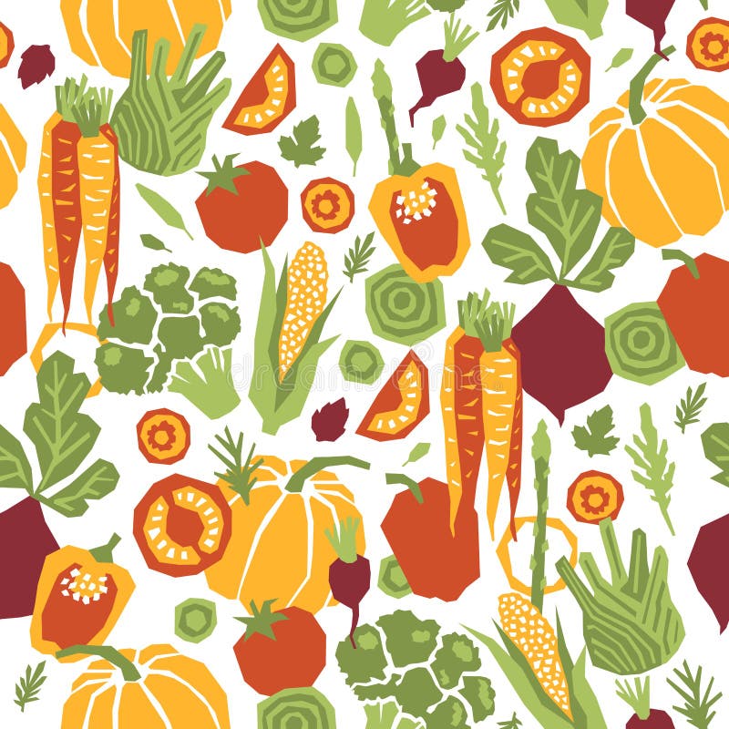 Papercut Style Vegetables Design Template. Organic Vegetables. Vector ...
