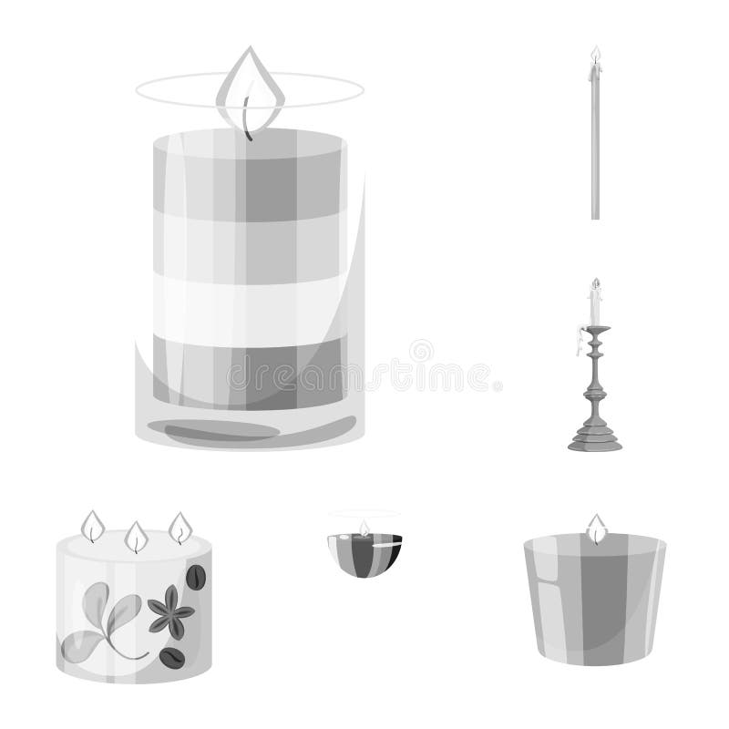 Vector Design of Paraffin and Fire Icon. Collection of Paraffin and ...