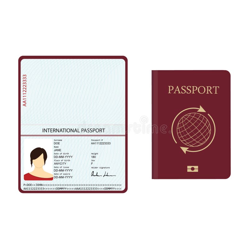 Passport Identification Document Stock Illustration - Illustration of ...