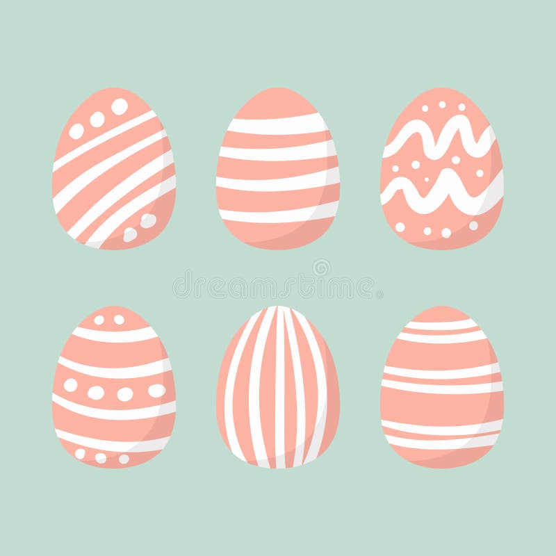 Vector Illustration of Pastel Easter Eggs with Pattern Stock Vector - Illustration of eggs ...